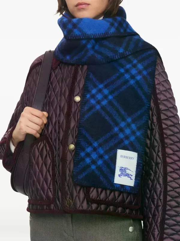 Burberry Check-pattern Wool Scarf