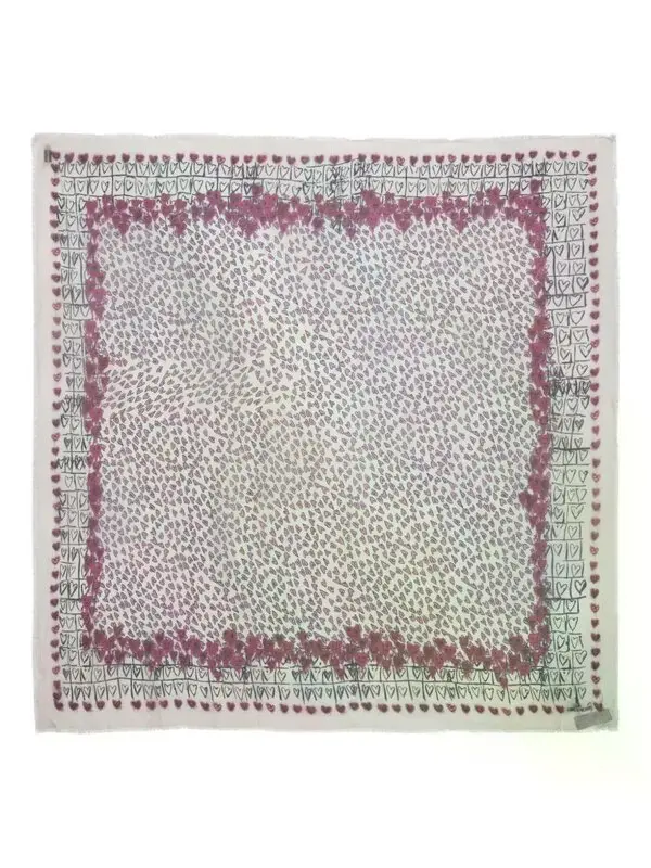 Zadig&Voltaire Kerry Hearts Scarf - Neutrals