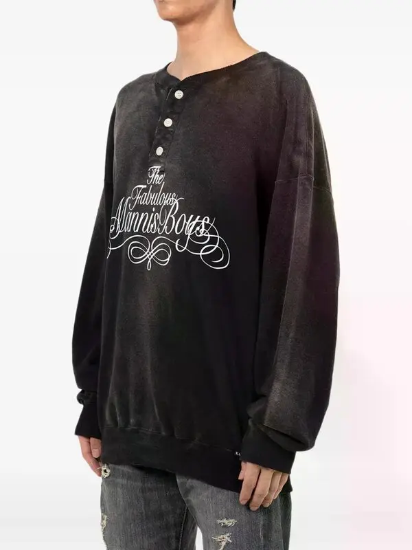 KAMIYA Henry Neck Distressed Sweatshirt