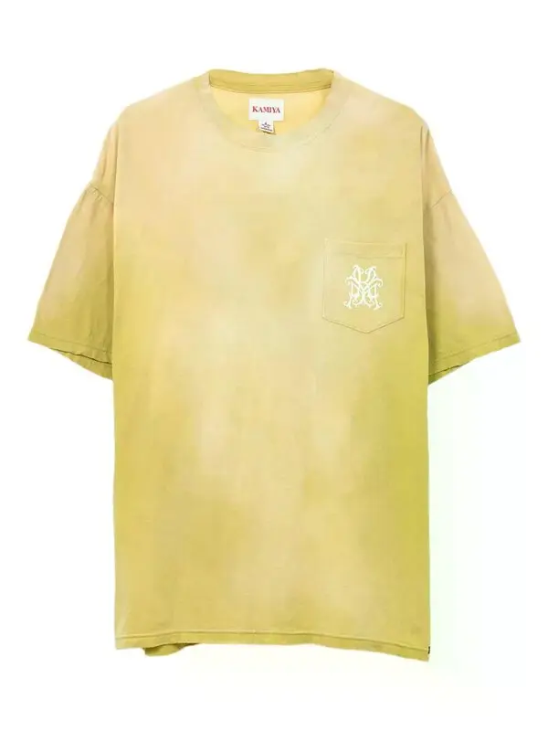 KAMIYA Rose-embellished Pocket T-shirt - Yellow