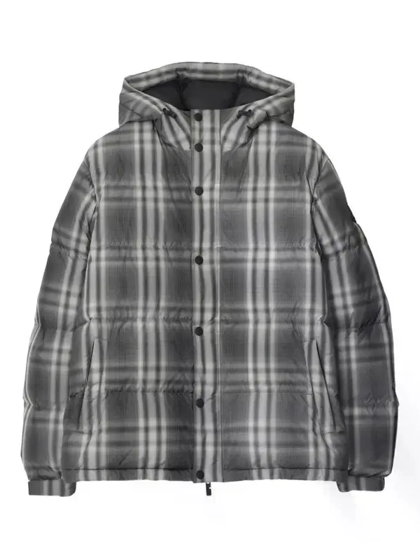 Burberry Check Puffer Jacket - Grey