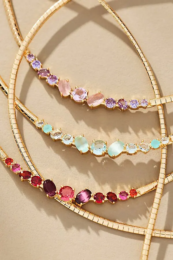 Anthropologie Birthstone Collar Necklace - August