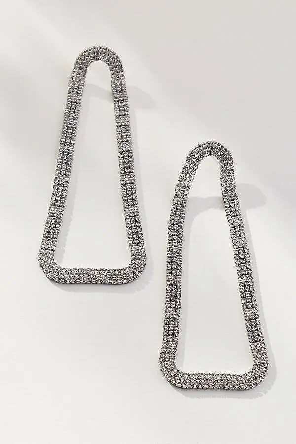Anthropologie Crystal Oval Earrings