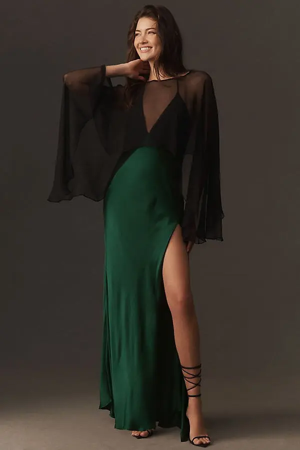 GEISHA DESIGNS High-low Sheer Cape - Black