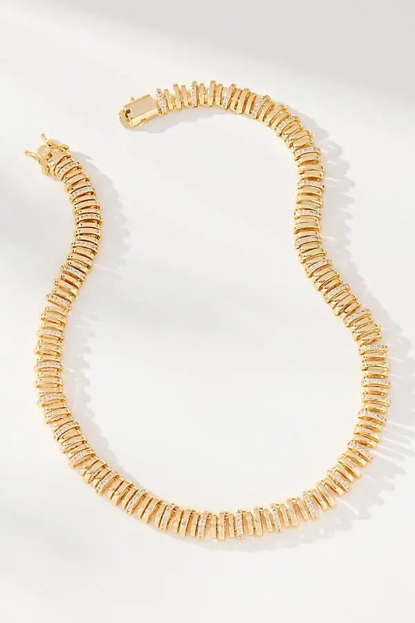 Anthropologie Linked Bead Short Necklace - Gold