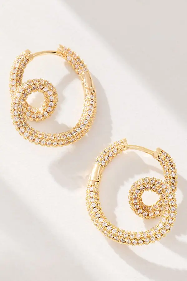 Anthropologie Spiral Twist Hoop Earrings - Gold