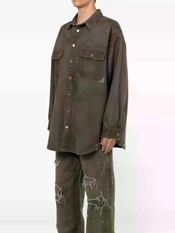 KAMIYA Ripped-detail Pocket Shirt
