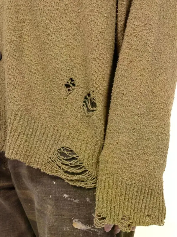 KAMIYA Faded Frayed Cardigan