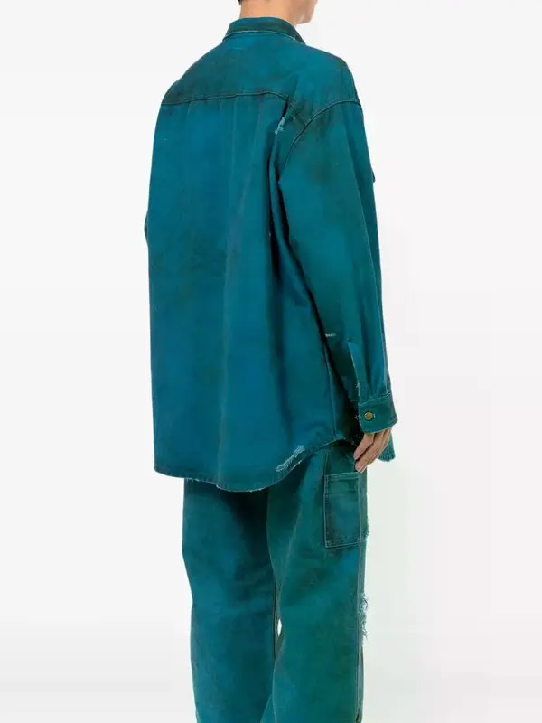 KAMIYA Distressed Pocket Shirt - Blue