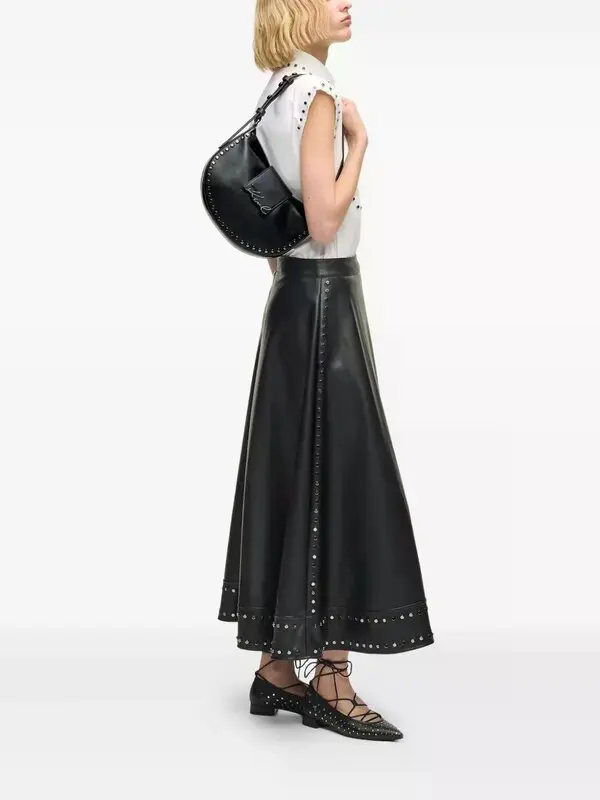 Karl Lagerfeld K/signature Stud-embellished Shoulder Bag - Black