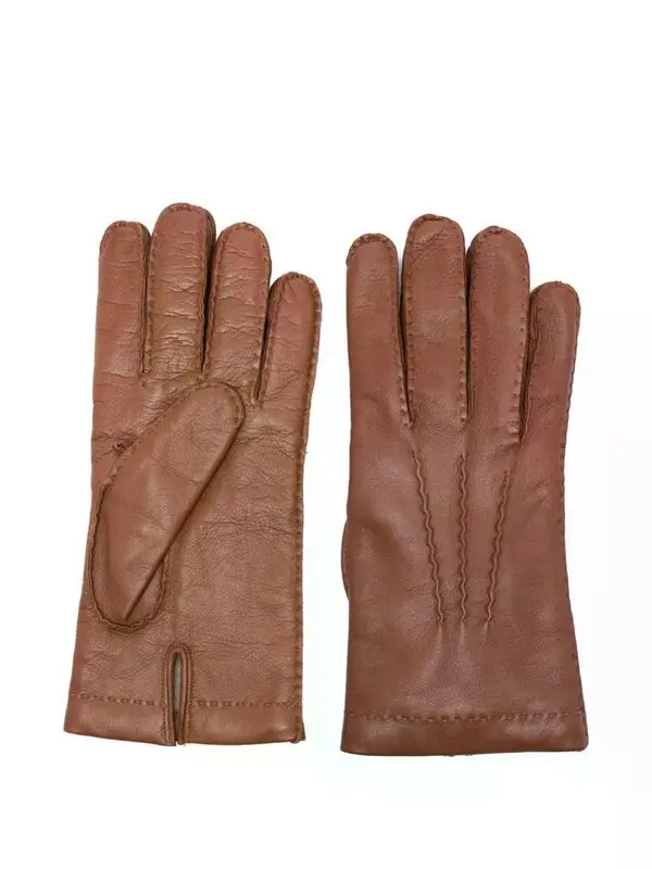 Eleventy Leather Gloves - Brown