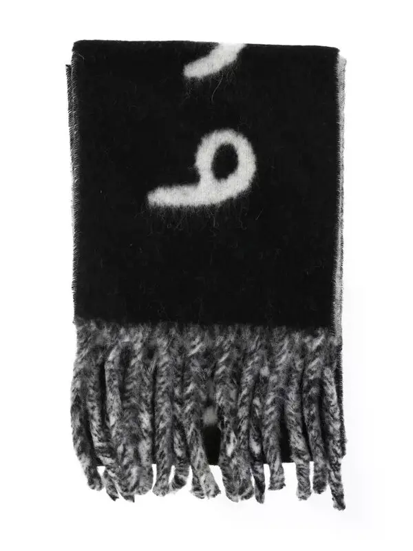 Burberry Fringed Scarf - Black