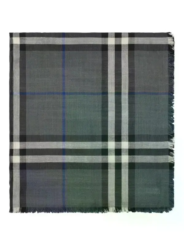 Burberry Checked Frayed Scarf