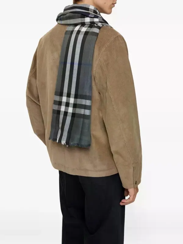 Burberry Checked Frayed Scarf