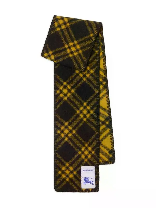 Burberry Check-pattern Wool Scarf - Brown
