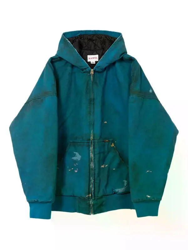 KAMIYA Distressed Zip-up Jacket - Blue