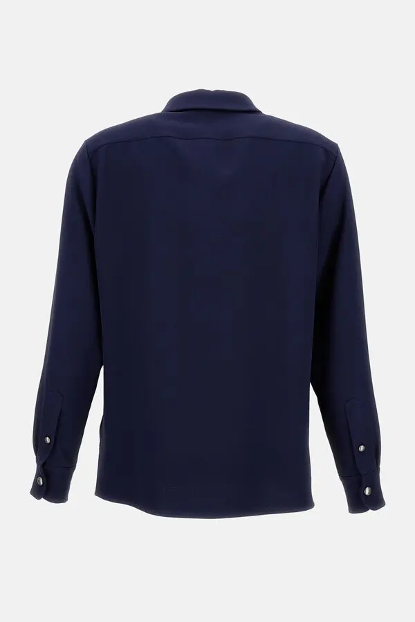 Ralph Lauren Camicia In Seta Con Bottoni - Blu