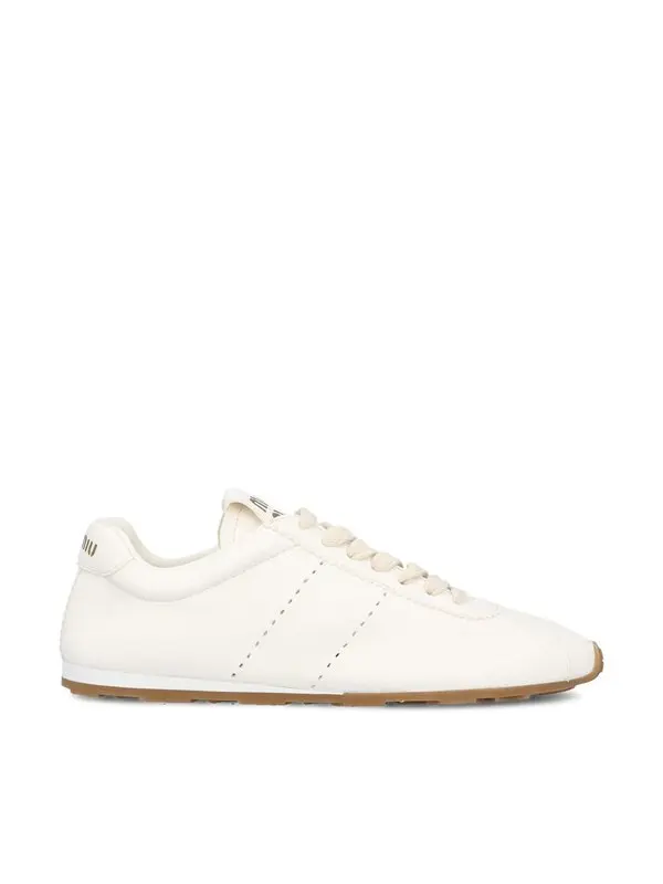 Miu Miu Leather Sneakers - Beige