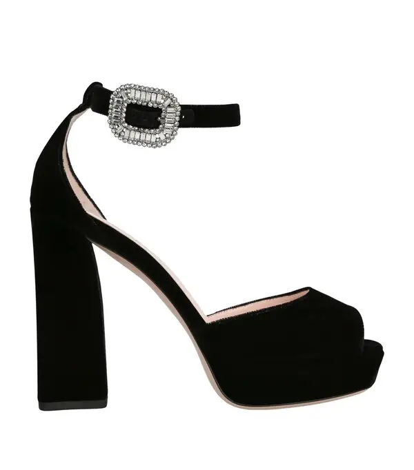 ROGER VIVIER Velvet Platform Sandals