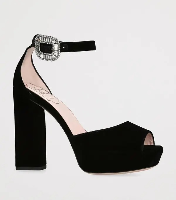 ROGER VIVIER Velvet Platform Sandals