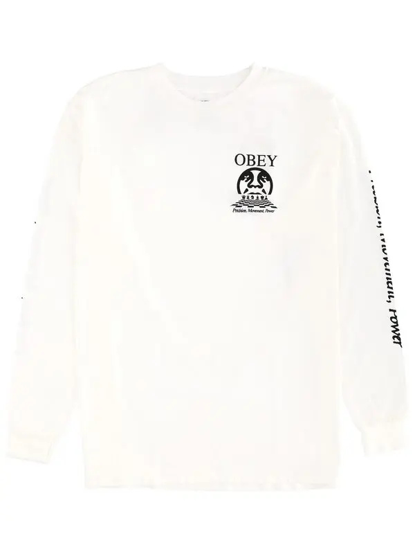 Obey Long Sleeve "precision" T-shirt - White