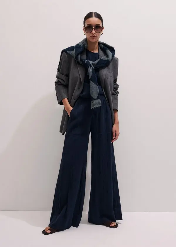 ME+EM Wide-leg Trouser - Navy
