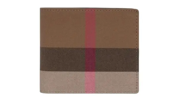 Burberry Check Bifold Wallet With Coin Purse - Taupe Brown
