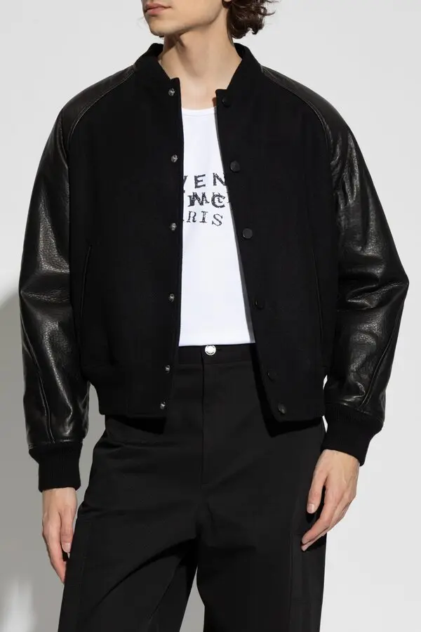 Givenchy Wool And Lambskin Leather Bomber Jacket