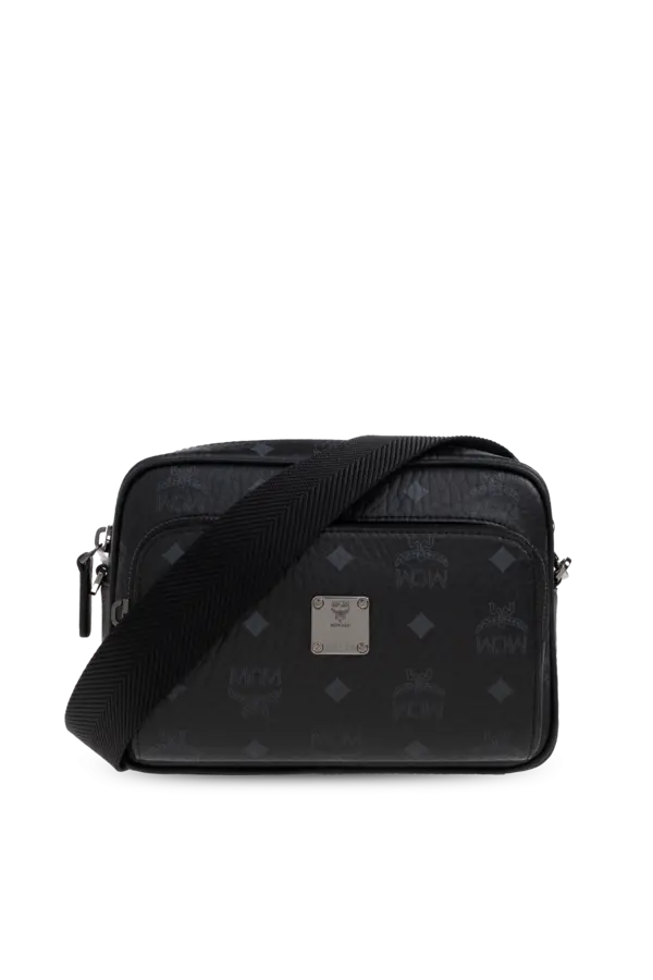 Mcm Shoulder Bag With Logo And Adjustable Strap - Black