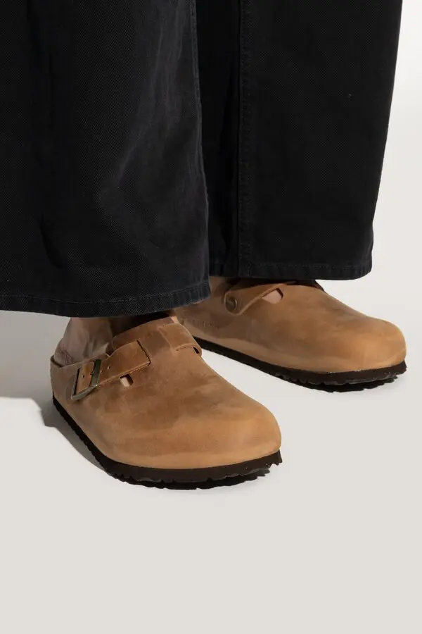 BIRKENSTOCK Boston Bs Suede Leather Sliders