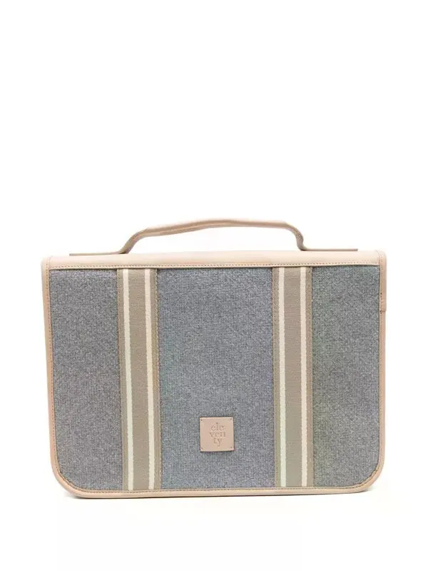Eleventy Stripe-detail Laptop Bag - Grey