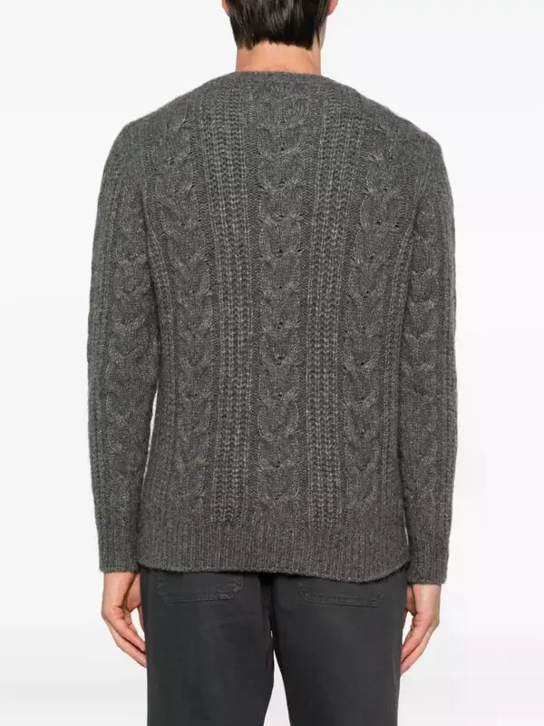 Eleventy Cable-knit Round-neck Sweater
