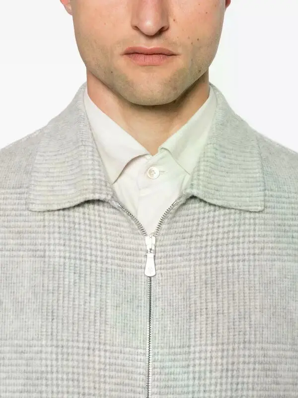 Eleventy Checked Zip-up Bomber Jacket