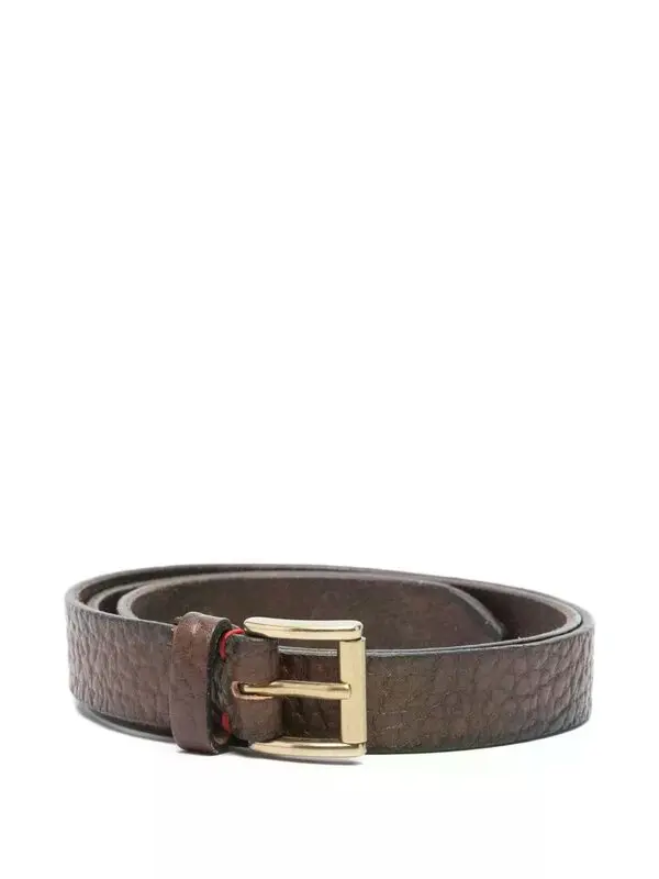 Eleventy Leather Buckle Belt - Brown