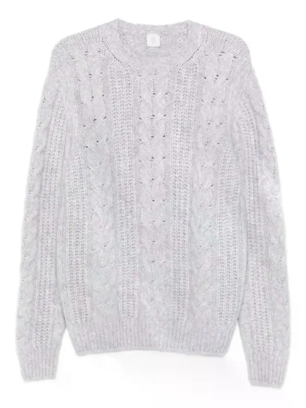 Eleventy Cable-knit Crew-neck Sweater