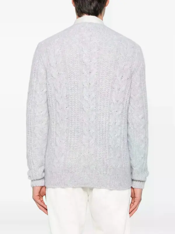 Eleventy Cable-knit Crew-neck Sweater