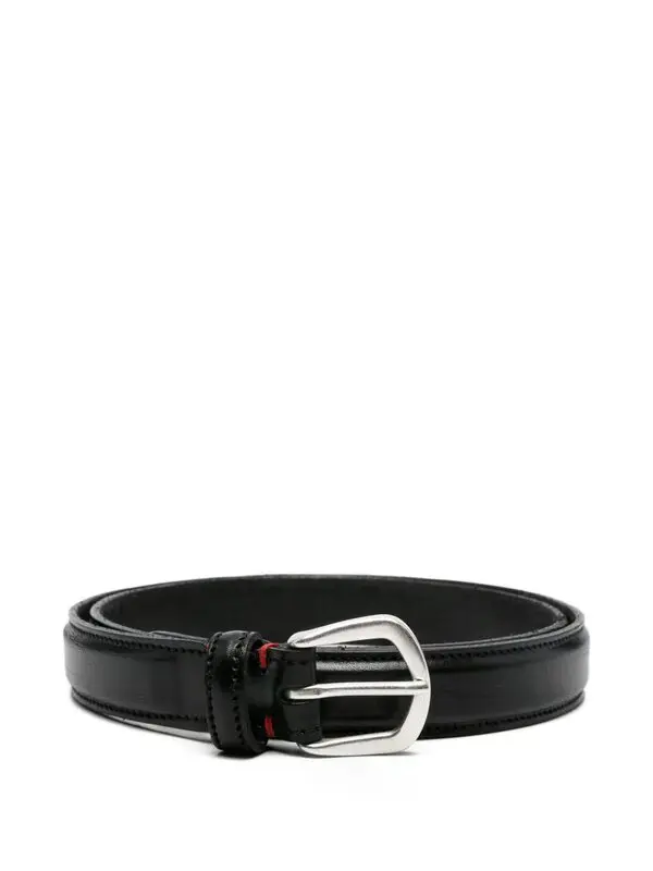 Eleventy Leather Belt With Stitch Detail - Black