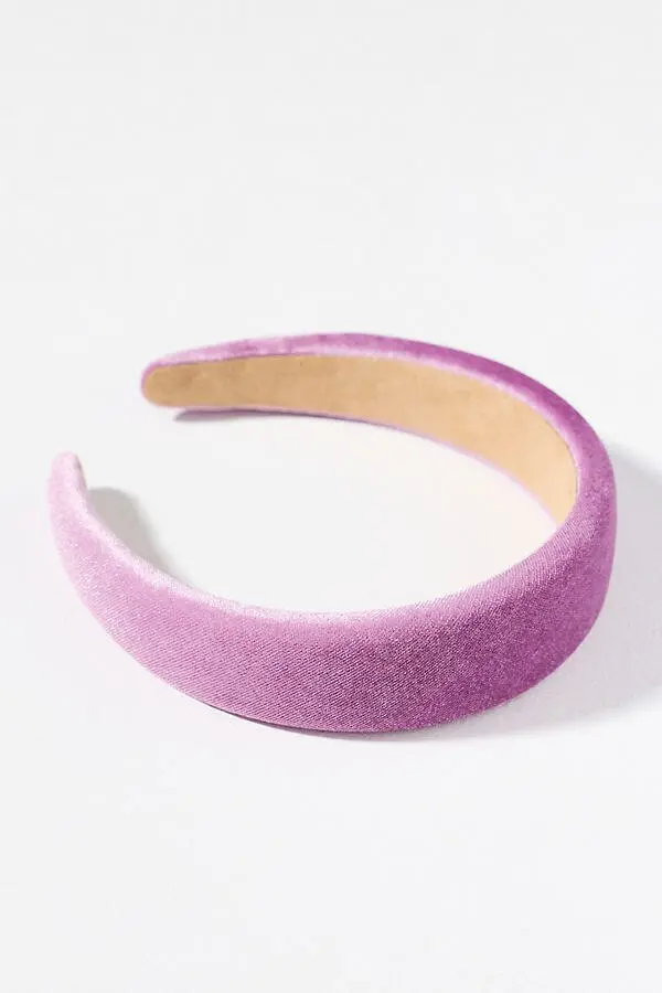 Anthropologie Puffy Velvet Headband - Lilac