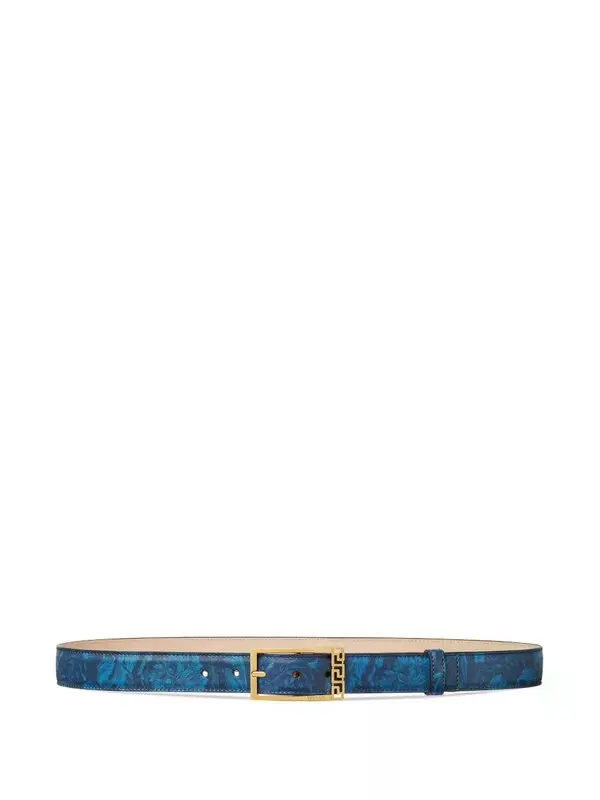 Versace Floral Buckle Belt - Blue
