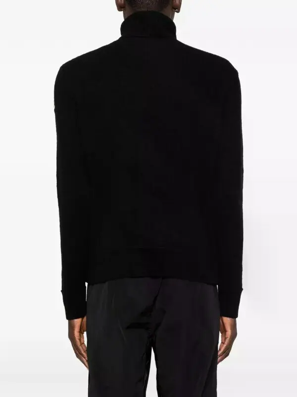 Moncler Turtleneck Long-sleeve Sweater With Logo Patch