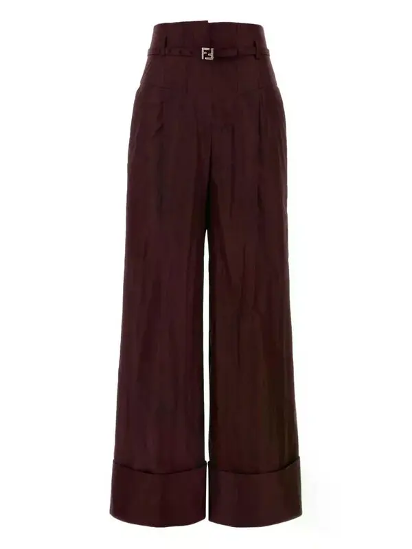 Fendi Taffeta-buckle Trousers