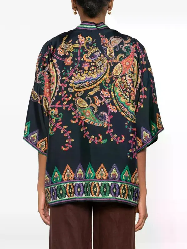 Etro Paisley Trimmed Jacket - Blue