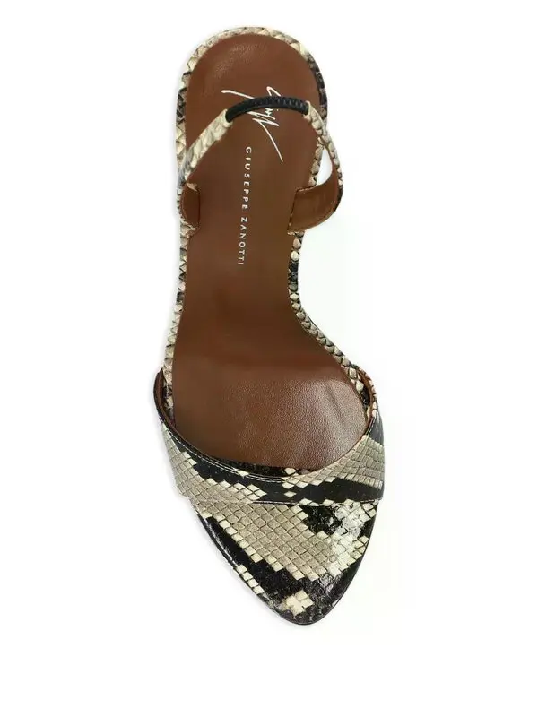 GIUSEPPE ZANOTTI 110mm Snakeskin-print Stiletto Sandals
