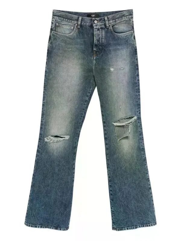 Amiri Ripped-knee Bootcut Jeans