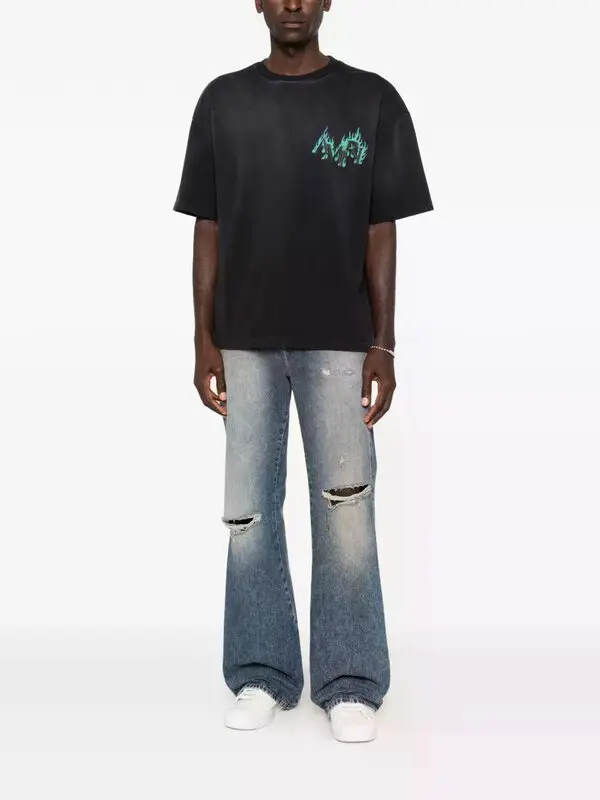 Amiri Ripped-knee Bootcut Jeans