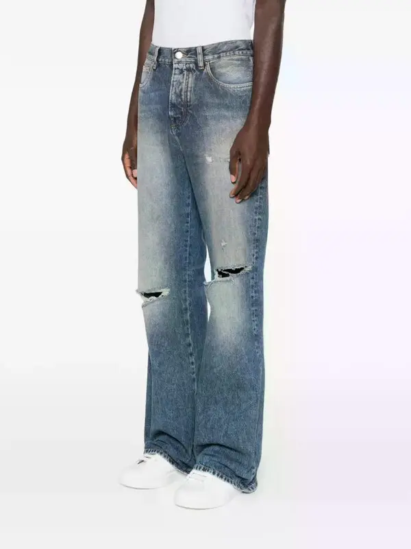 Amiri Ripped-knee Bootcut Jeans