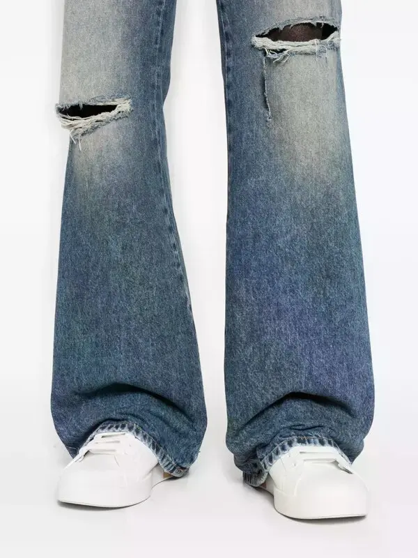 Amiri Ripped-knee Bootcut Jeans