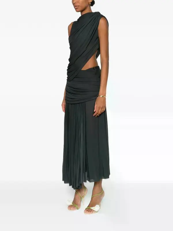 Proenza Schouler Draped Maxi Dress In Green | Editorialist