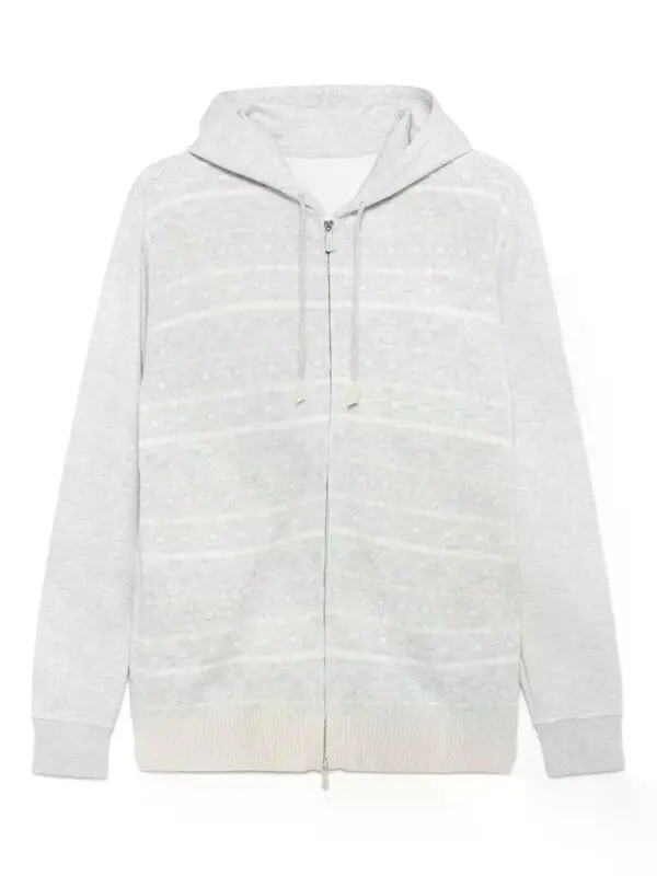 Eleventy Patterned Wool Hoodie