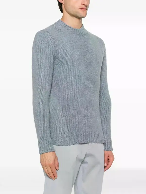 Eleventy Crew-neck Wool Sweater - Blue